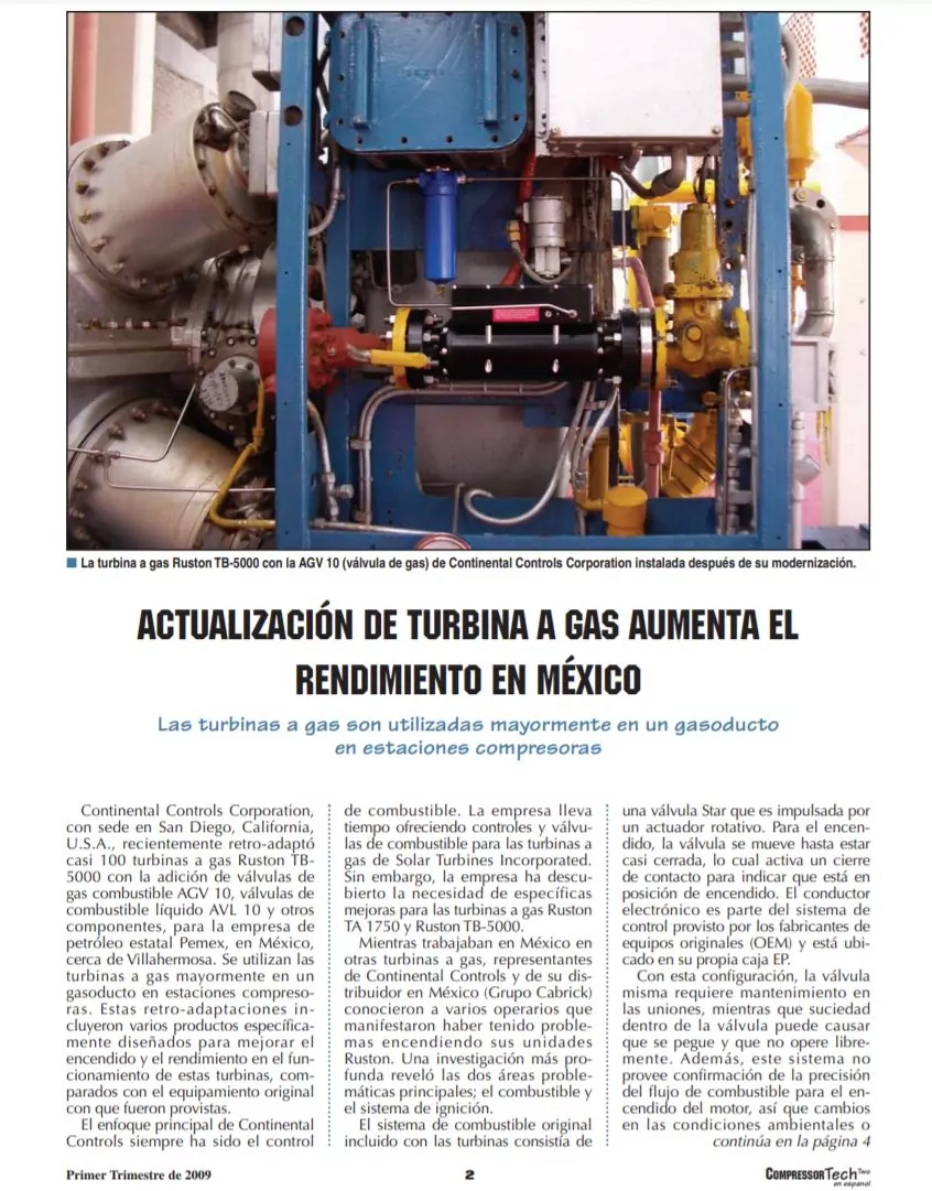 Compressor Tech Spanish - ACTUALIZACIÓN DE TURBINA A GAS AUMENTA EL ...